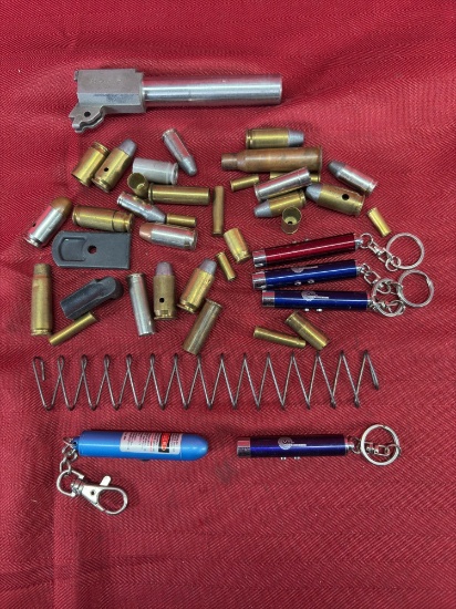 Miscellaneous Drilled Out Bullets, Brass, Laser Pointers, & Gun Parts ...