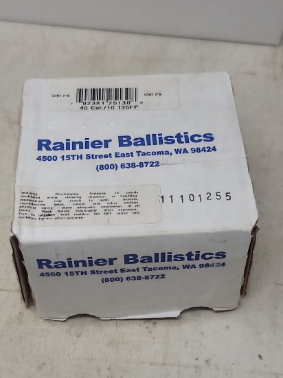 500 pcs Rainier Ballistics 135gr flat copper point 40 cal bullets ...
