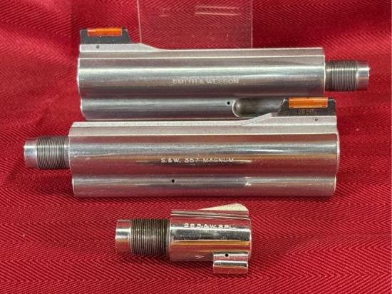 3 Chrome Smith & Wesson Revolver Barrels-2 4 1/4” 357 MAG & 1-1 1/4” 38 ...