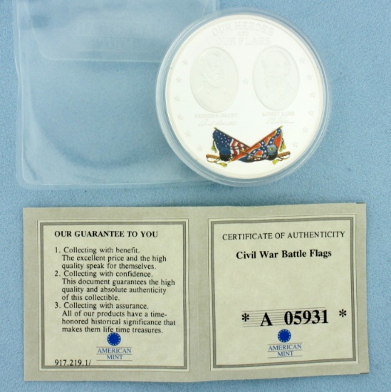 American Mint Civil War Battle Flags Oure Hero And Our Flags Proof Coin ...