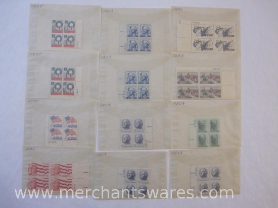 Twelve Blocks of 4 US Postage Stamps including 4c Girl Scouts (1199 ...