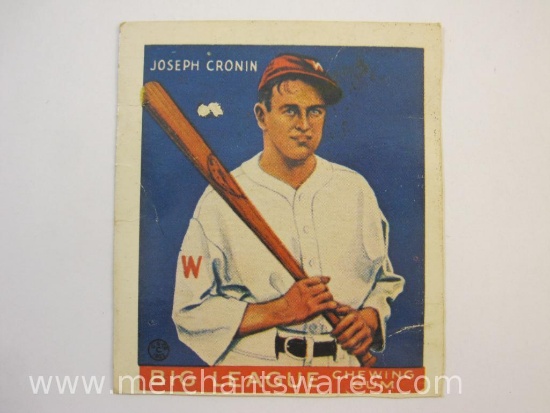 1933 Goudey Gum Co Big League Chewing Gum Joseph Cronin Baseball Card ...