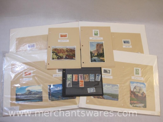 Collection of Vintage Postcards and Matching National Parks US Postage ...