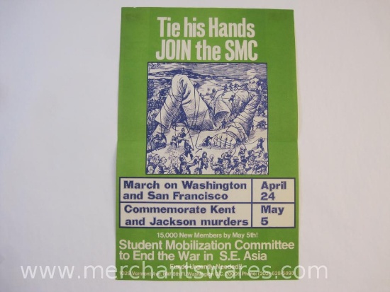 Tie His Hands Join the SMC Student Mobilization Committee 1971 Poster ...