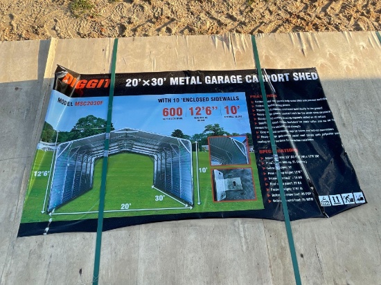 1406 - ABSOLUTE - 20' X 30' METAL GARAGE/CARPORT | Estate & Personal ...