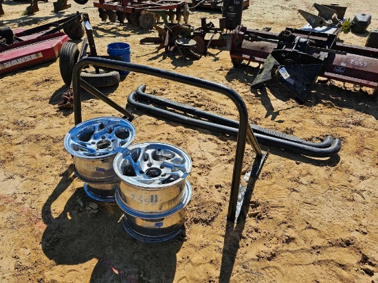 2556 - 4 ALUM WHEELS, ROLL BAR & 2 RUNNING BOARDS | Online Auctions ...