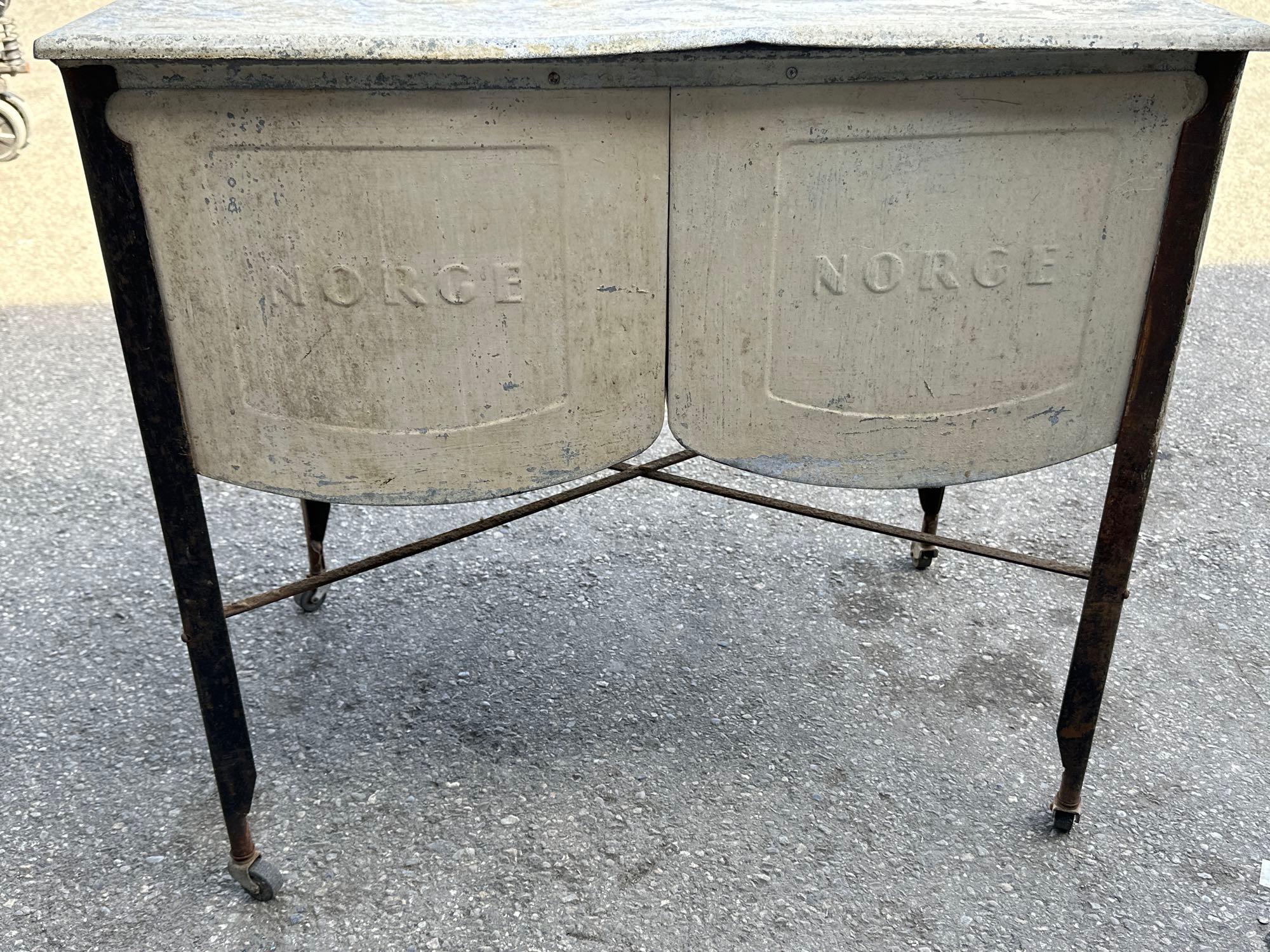 Antique Metal Wash Basin Old Norge Double Metal Wash Basin | Proxibid