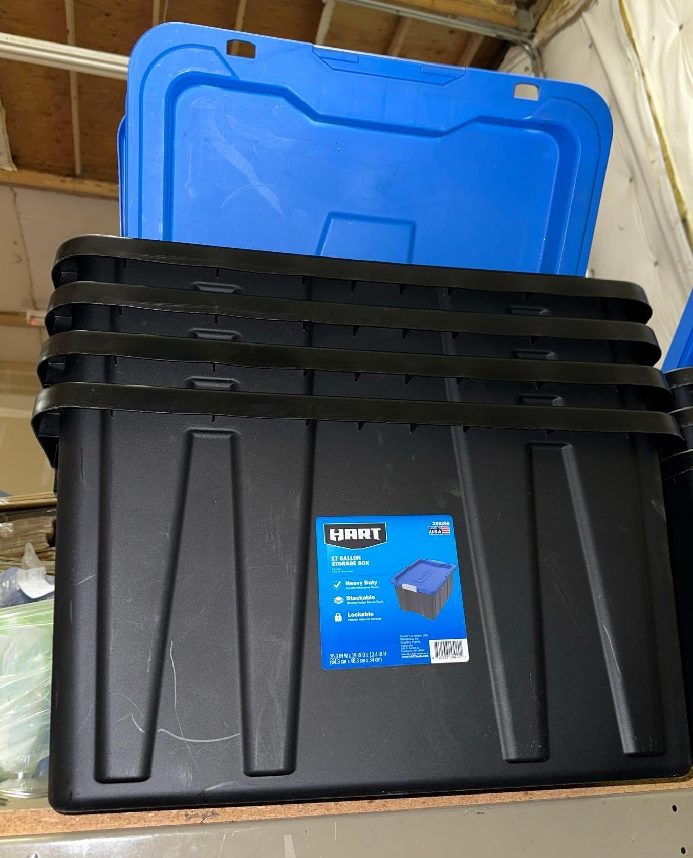 Set of 4 Hart 17 Gallon Heavy Duty Storage Bins | Proxibid