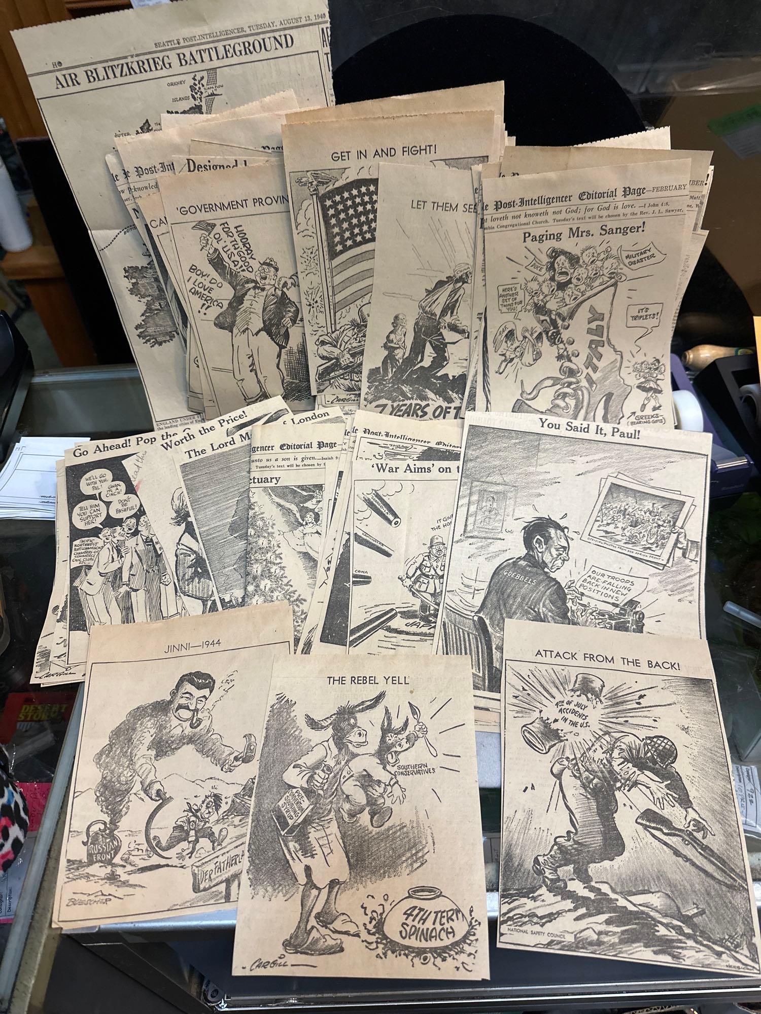 Over 50 WW2 Political Cartoons from the Seattle | Proxibid