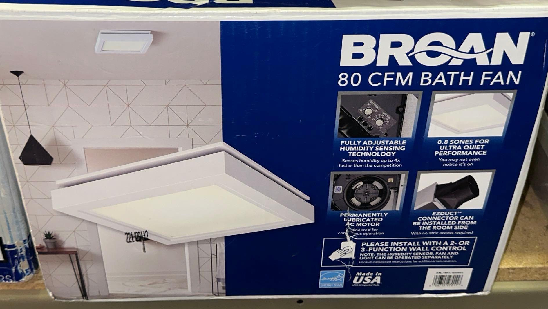NIB Broan 80 CGM Bath Fan | Proxibid