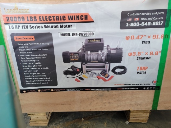 Land Honor EW20000 Winch 'NEW' | Heavy Construction Equipment Light ...