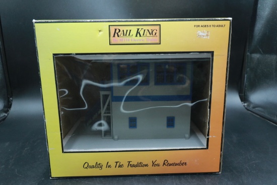 Rail King By MTH Switch Tower Grey with Blue Trim | Online Auctions ...