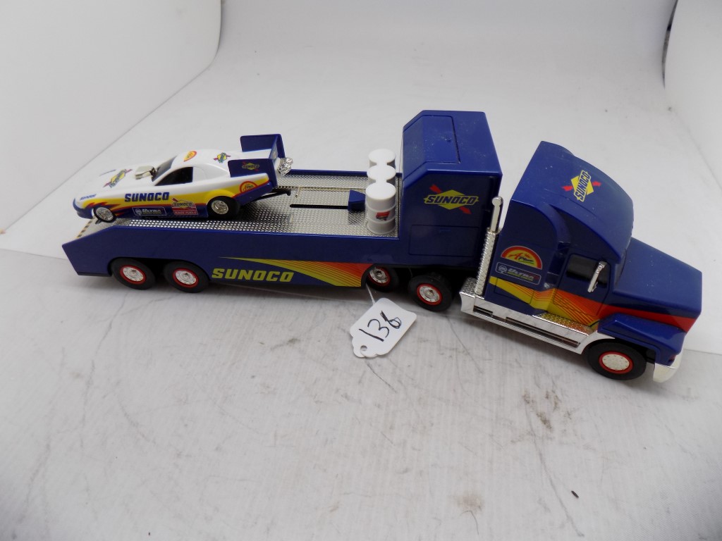 Plastic Sunoco Tractor Trailer Race Car Hauler | Proxibid