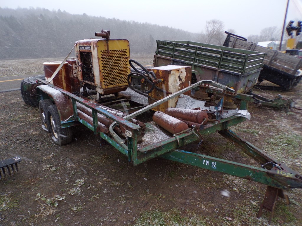 Green Tandem Axle Trailer 14' x 6 1/2' With John | Proxibid