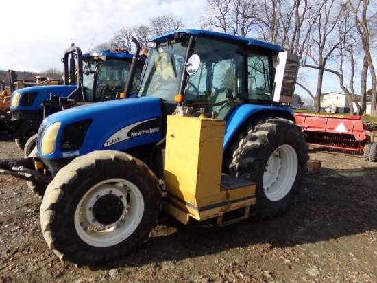 New Holland TL100A, 4 WD Full Cab, w/Hydraulic Side Mower And Rear 3 PT ...