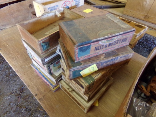 Large Group of Cigar Boxes, Cheese Boxes, Cod Fish Boxes, Etc. (Shed ...