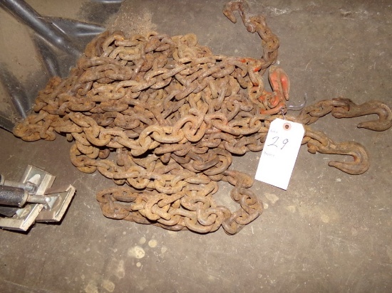 (2) Log Chains, About 20' Each | Heavy Construction Equipment Light ...