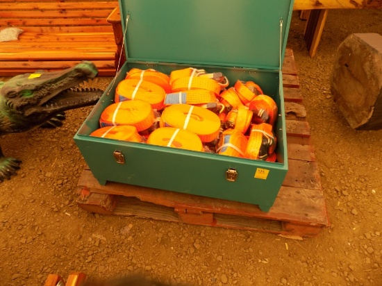 Flat Pack Tool Box w/24 New Ratchet Straps, (16) 2'', (8) 1 1/2'', SOLD ...