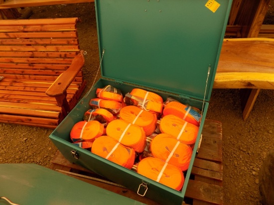 Flat Pack Tool Box w/24 New Ratchet Straps, (16) 2'', (8) 1 1/2'', SOLD ...
