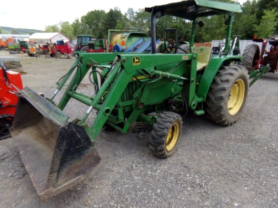 John Deere 870 4 WD Tractor w/Model 80 Loader, Canopy w/Backhoe ...
