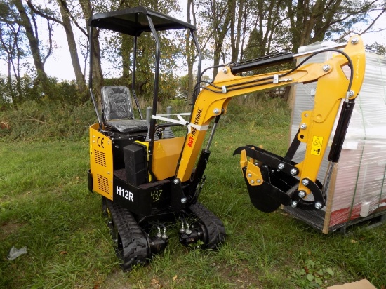 New AGT Industrial H12R Mini Excavator with Canopy, 16'' Digging Bucket ...