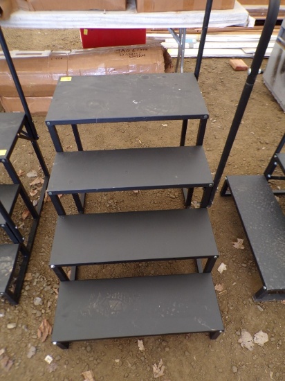 New Set of 4 Tier Portable Steps with Single Handrail | Online Auctions ...