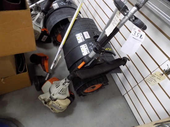 Stihl KM90R Power Unit, 2 Stroke with Rubber Broom and Weed Eater ...