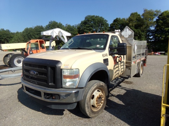 2010 Ford F550 XL Super Duty Aluminum Flatbed Truck, 6.8 Triton V10, 2 ...