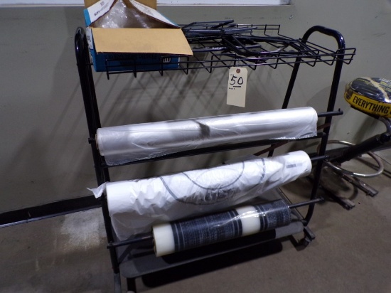 Rolling 3 Roll Dispensing Cart with Top Shelf, 40'' W, 24'' D, 41'' T ...