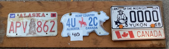 "Rcmp Country" Alberta Lic. Plate + Alaska Plates | Art, Antiques ...