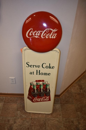 VINTAGE 1950'S COCA-COLA PILASTER SIGN | Online Auctions | Proxibid