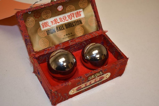 Vintage 1985 Chinese Iron Ball Direction In Case | Online Auctions ...