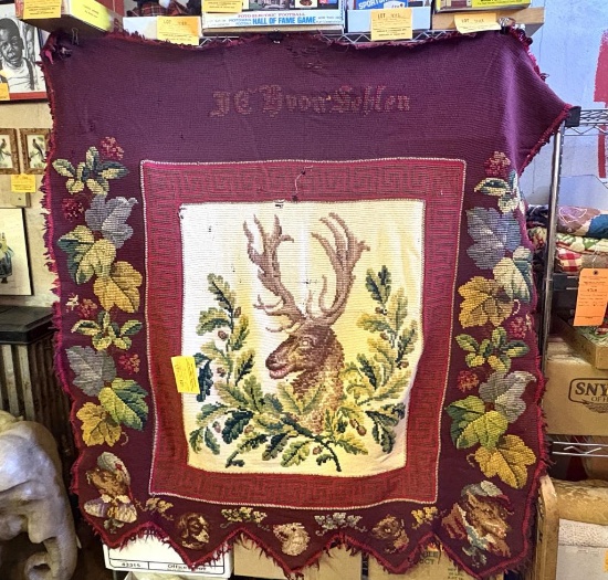 VINTAGE STAG THROW APPROX 108" X 116" | Online Auctions | Proxibid