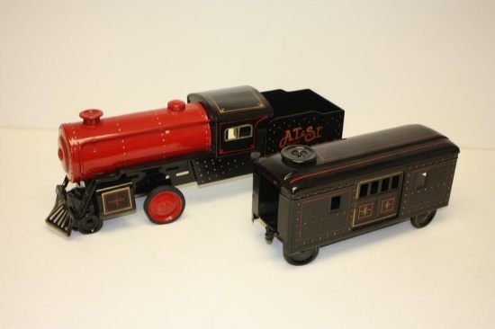 RARE AT AND SF RIDE ON TRAIN STEELCRAFT ERIE 1501 SIT N RIDE TRAIN TOY ...
