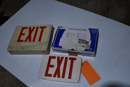 (2) ULTRA SLIM EXIT SIGN COVERS AND USED EXIT SIGN | Industrial ...