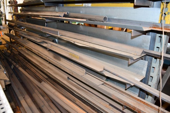 HORIZONTAL STOCK RACK WITH CONTENTS - INCLUDES STEEL ON FLOOR AND RACK ...