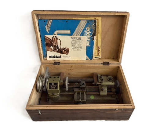 UNIMAT MODEL DB200 VINTAGE METAL LATHE MILL W/WOODEN BOX | Art ...
