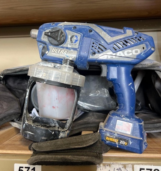 Graco ultra handleless handheld sprayer uses 20v DeWalt with case ...