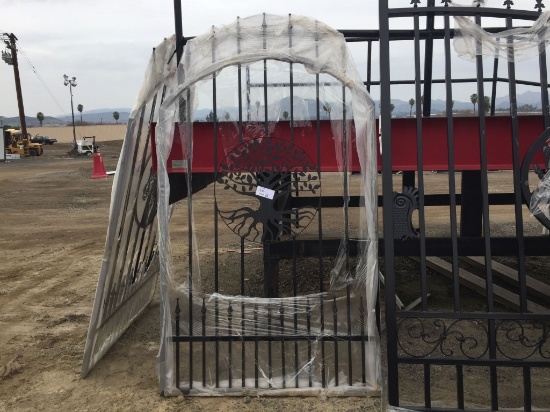 Unused 48in Wrought Iron Man Gate w/Tree of Life | Heavy Construction ...