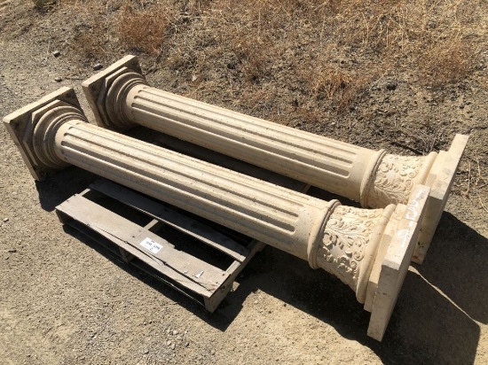 (2) 82in Casted Pillars w/17in Square Base. | Heavy Construction ...