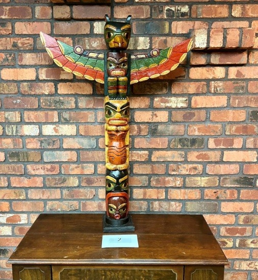 Hand Painted Native American Totem Pole | Art, Antiques & Collectibles ...