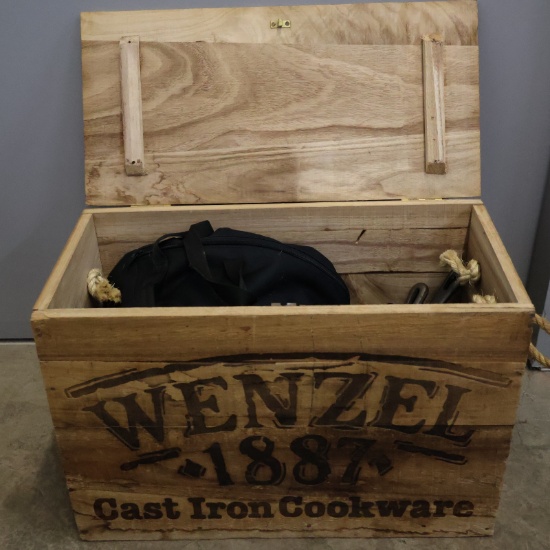 Wenzel 1887 Cast Iron Cookware Set in Wood Crate | Online Auctions ...
