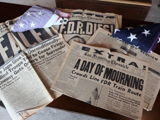 Two American Flags, Newspapers | Art, Antiques & Collectibles ...
