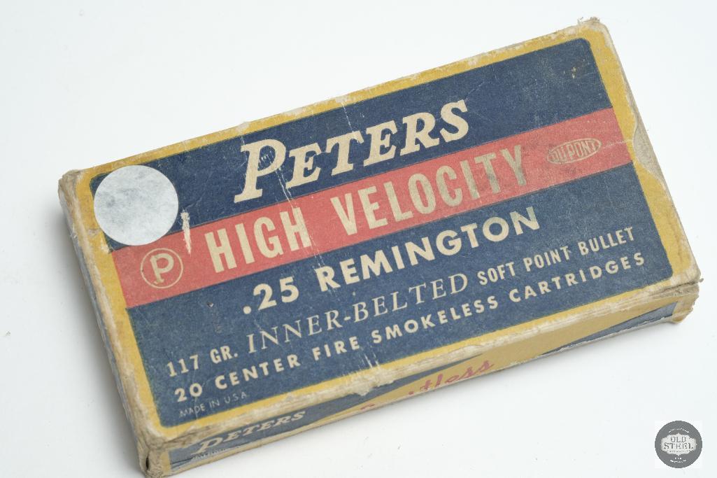 Vintage Peters High Velocity Box - 20rds .25 | Proxibid