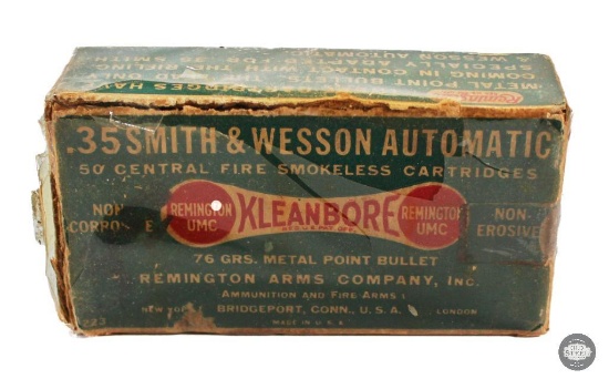 Collectible Box Remington .35 S&W Automatic 76gr Metal Point Bullet ...