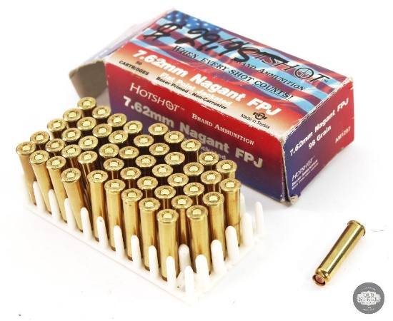Box of Hotshot 7.62mm Nagant 98gr. FPJ Ammunition-50rds | Guns ...