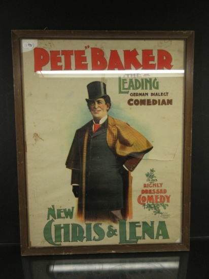 Early 1900s Pete Baker Comedian Poster | Online Auctions | Proxibid