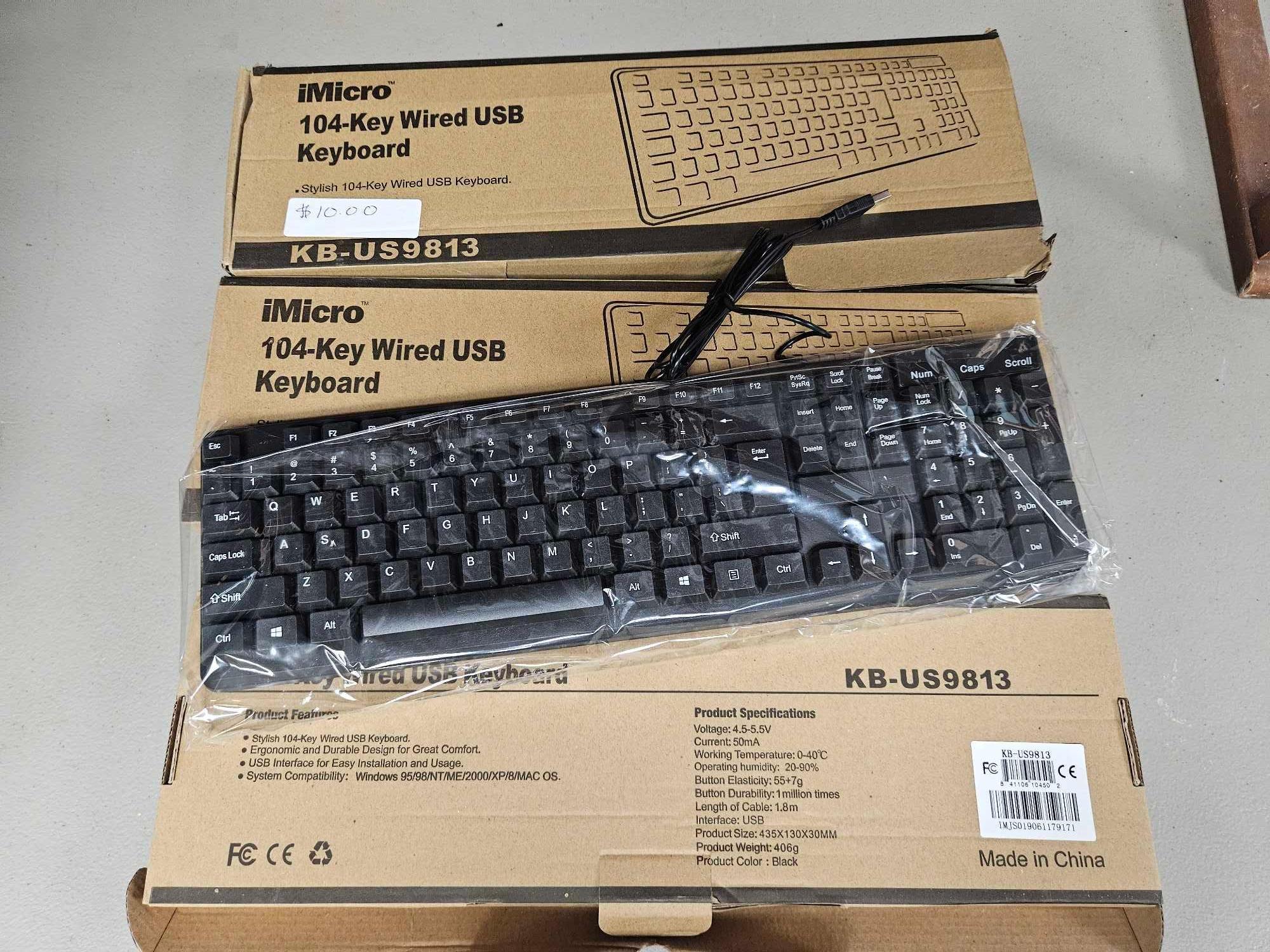 (3) NEW MERCH - iMicro 104-key Wired USB Keyboard | Proxibid