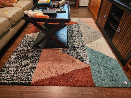 Balta Merril Mid-century Modern Color Block Shag Area Rug Pink | Online ...