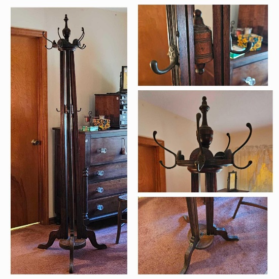 7 ft VICTORIAN COAT RACK | Online Auctions | Proxibid